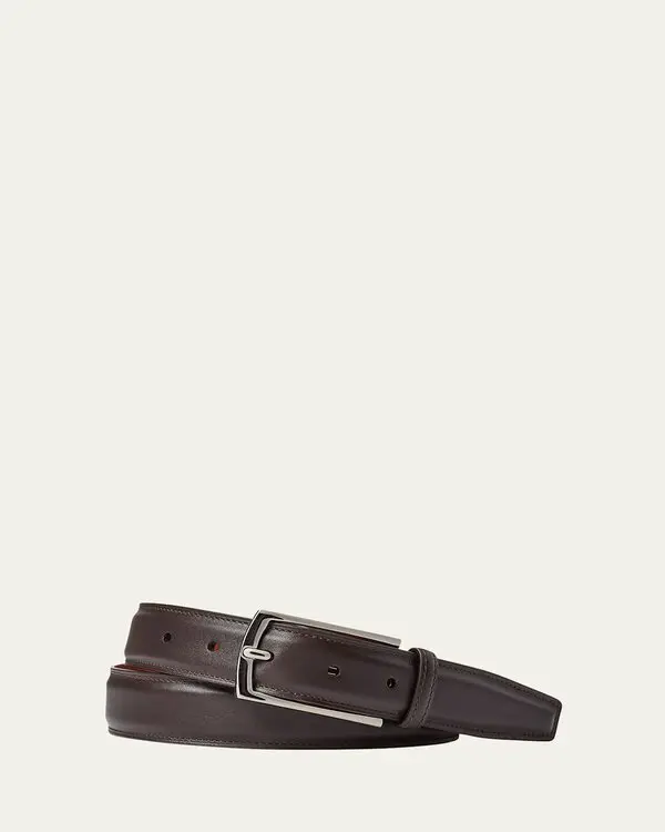 Ralph Lauren Purple Label Smooth Calfskin Belt - Dark Brown