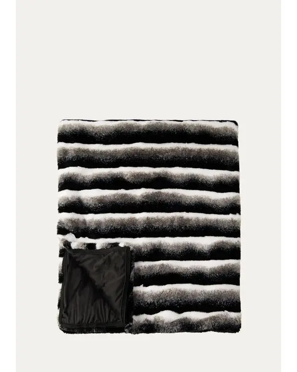 LYLA GRANT Faux Chinchilla Throw, 60" X 72 - Grey