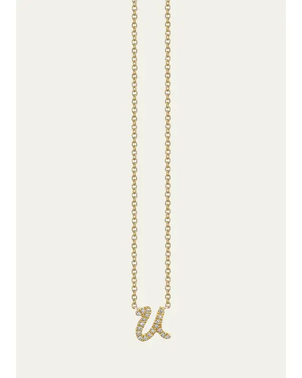 SYDNEY EVAN 14k Diamond Pave Initial Pendant Necklace - Gold