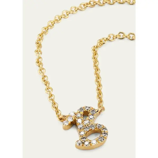 SYDNEY EVAN 14k Diamond Pave Initial Pendant Necklace - Init B