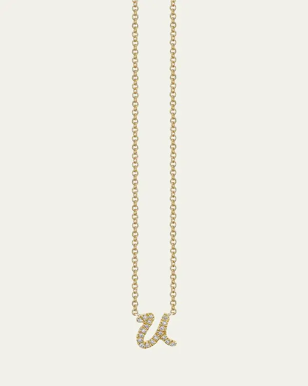 SYDNEY EVAN 14k Diamond Pave Initial Pendant Necklace - Init S