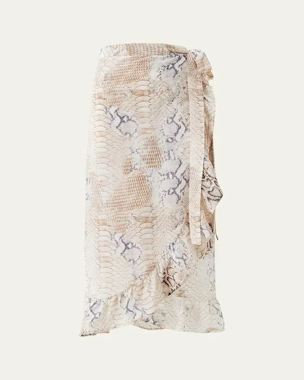 Melissa Odabash Danni Wrap Skirt - Lizard