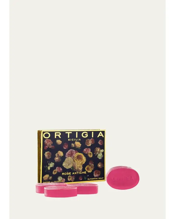 ORTIGIA SICILIA Rose Antiche Glycerine Soap Box, 4 X 1.4 Oz