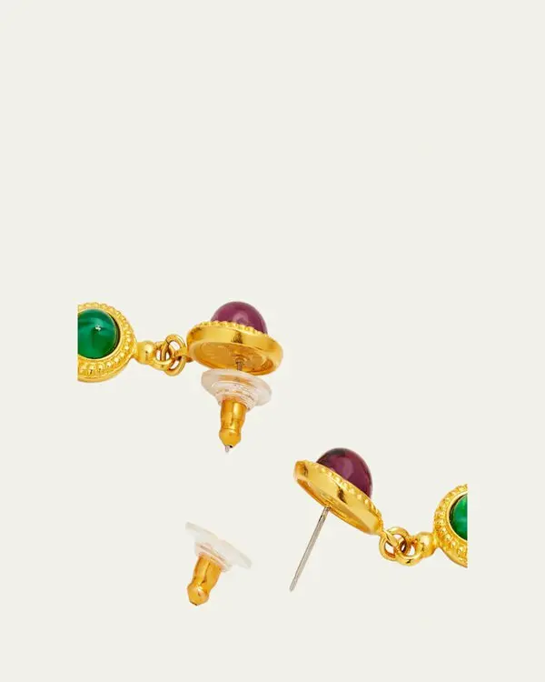 BEN-AMUN 24k Electroplated Drop Cross Earrings