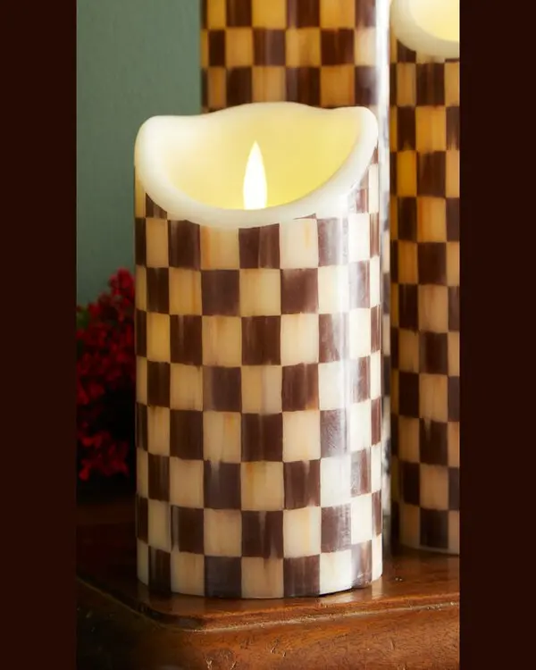 MACKENZIE-CHILDS 6" Courtly Check Flicker Pillar