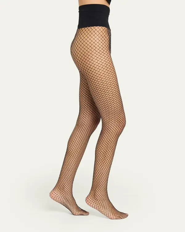 Commando Glitter Fishnet Tights - Black