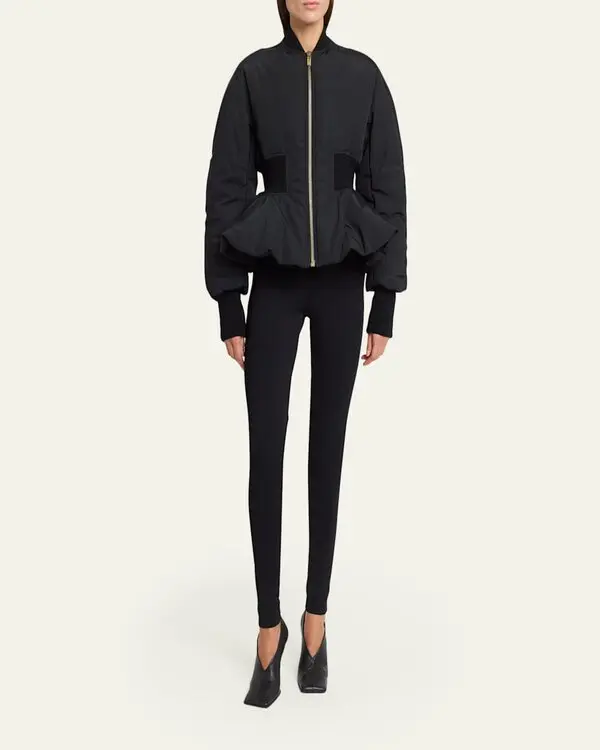 Alaïa High-rise Rib Yoke Leggings