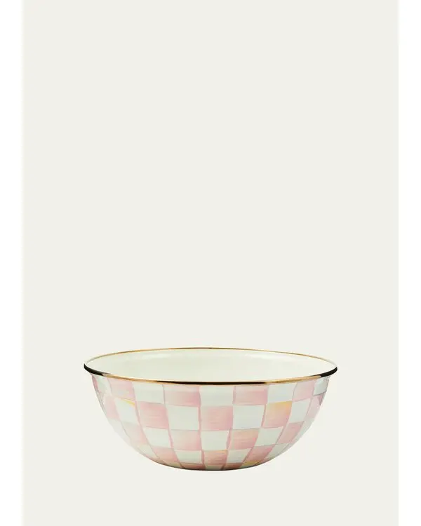 MACKENZIE-CHILDS Rosy Check Enamel Everyday Bowl, Medium - Noclr