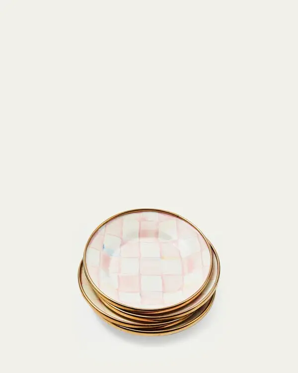 MACKENZIE-CHILDS Rosy Check Appetizer Plates, Set Of 4