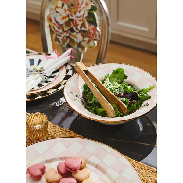 MACKENZIE-CHILDS Rosy Check Enamel Serving Bowl