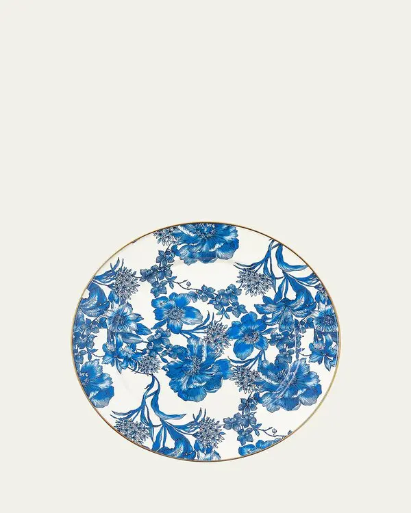 MACKENZIE-CHILDS English Garden Royal Blue Enamel Charger Plate - One-color