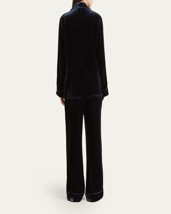 Olivia Von Halle Coco Silk-viscose Velvet Pajama Set
