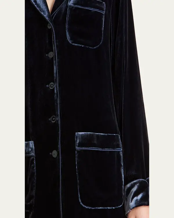Olivia Von Halle Coco Silk-viscose Velvet Pajama Set
