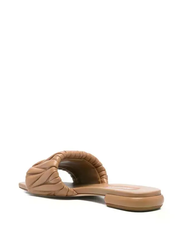 Miu Miu Logo-lettering Sandals - Brown