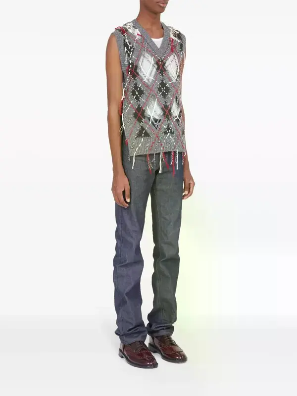 MAISON MARGIELA Cut-out Intarsia-knit Vest