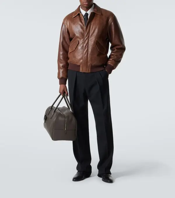 Saint Laurent Small Leather Duffle Bag - Brown