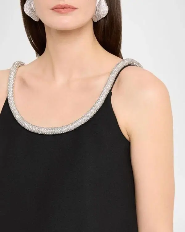 RÓHE Crystal Appliqué A-line Mini Dress