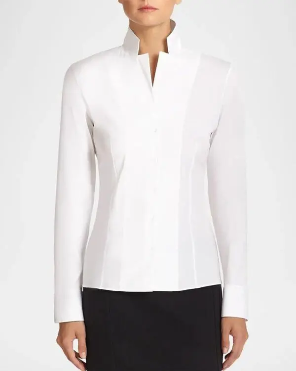 Akris Long-sleeve Poplin Blouse