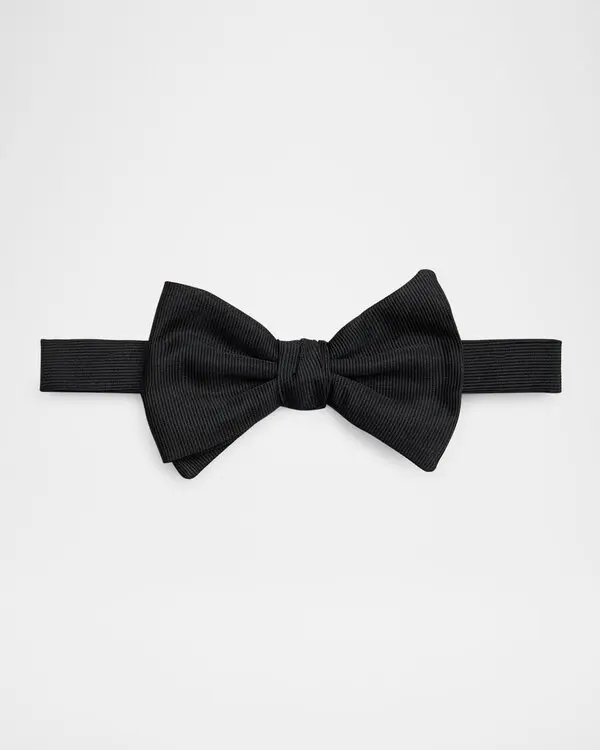 Giorgio Armani Woven Silk Bow Tie - Black