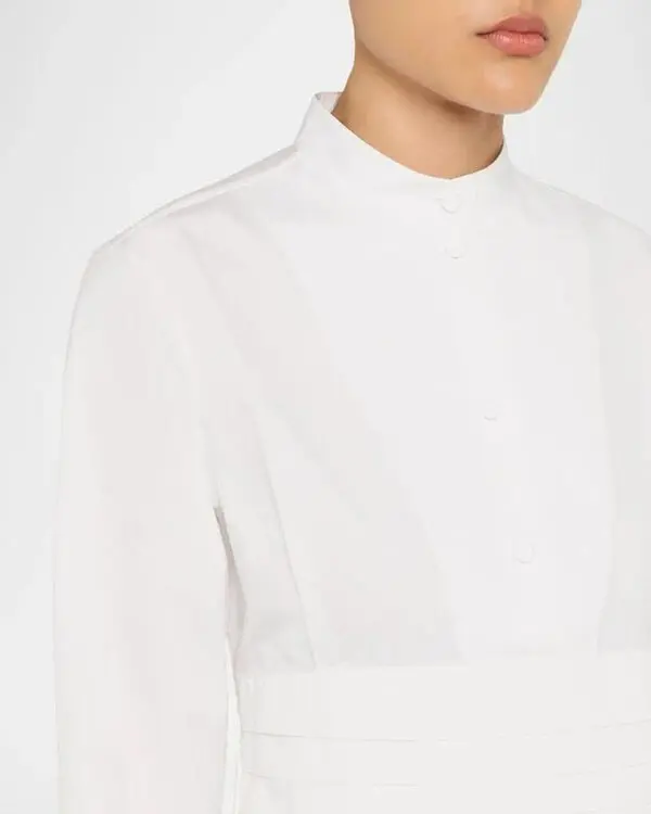 Alaïa Cummerbund Mini Shirtdress - Blanc