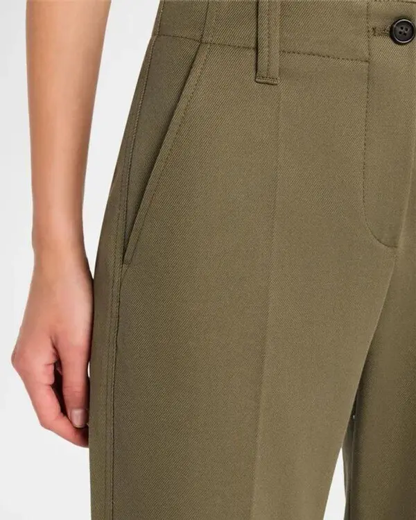 Brunello Cucinelli Linen-blend Twill Kickflare Cigarette Pants