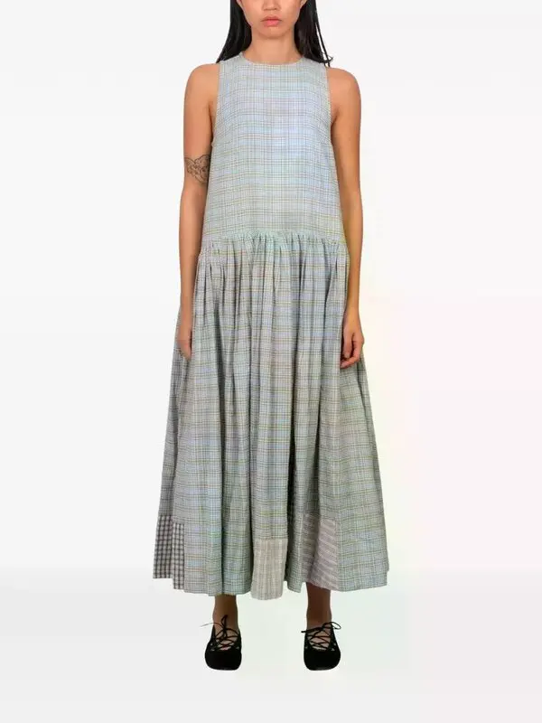 STORY MFG. Echo Checked Maxi Dress