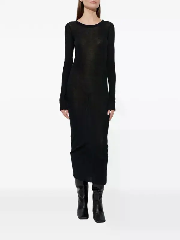 Rick Owens Long-sleeve Midi Dress - Black