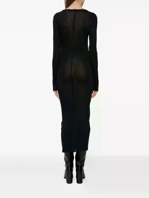 Rick Owens Long-sleeve Midi Dress - Black