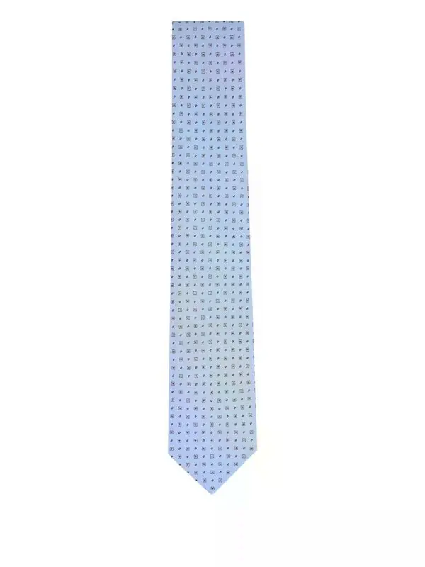 Canali Patterned Neck Tie - Blue