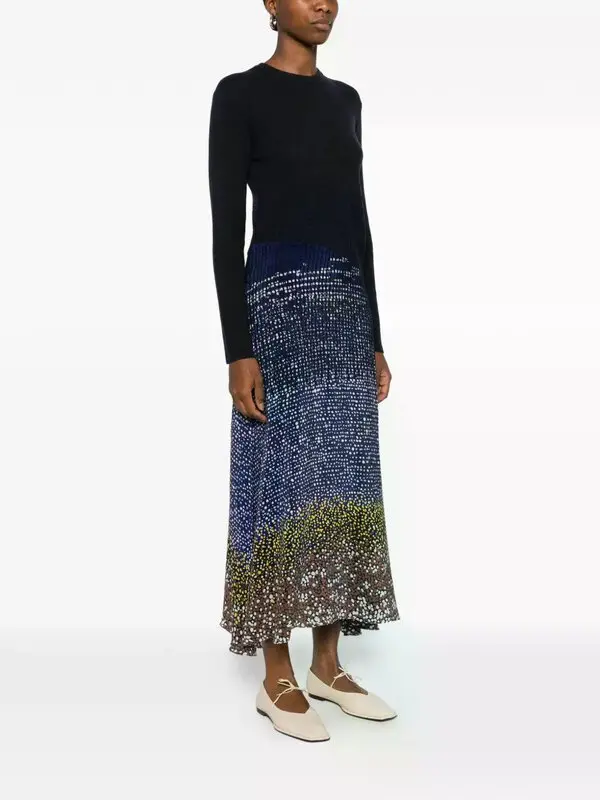 MII Crew-neck Printed Midi Dress