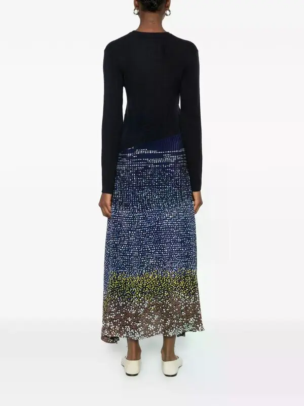 MII Crew-neck Printed Midi Dress