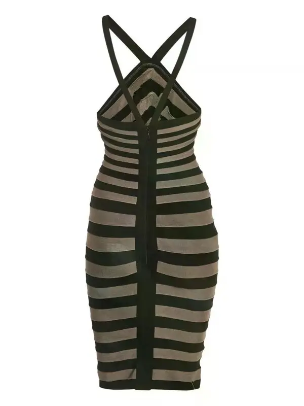 Herve Leger Striped Midi Dress