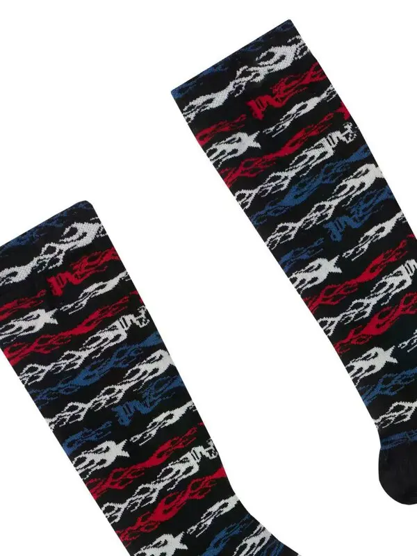 Palm Angels Jacquard Flames Socks