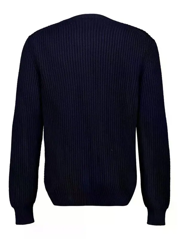 Fendi Embroidered Logo Long-sleeved Sweater - Blue