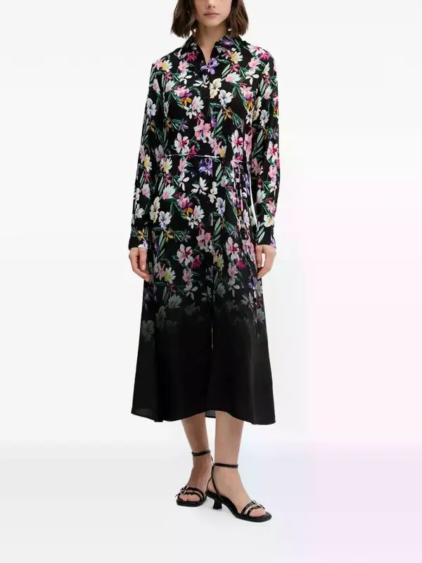 Desigual Floral Belted Midi Dress
