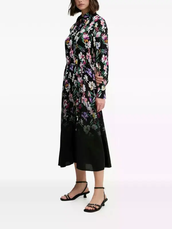Desigual Floral Belted Midi Dress