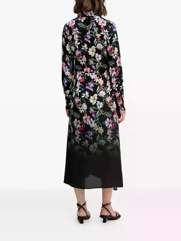 Desigual Floral Belted Midi Dress
