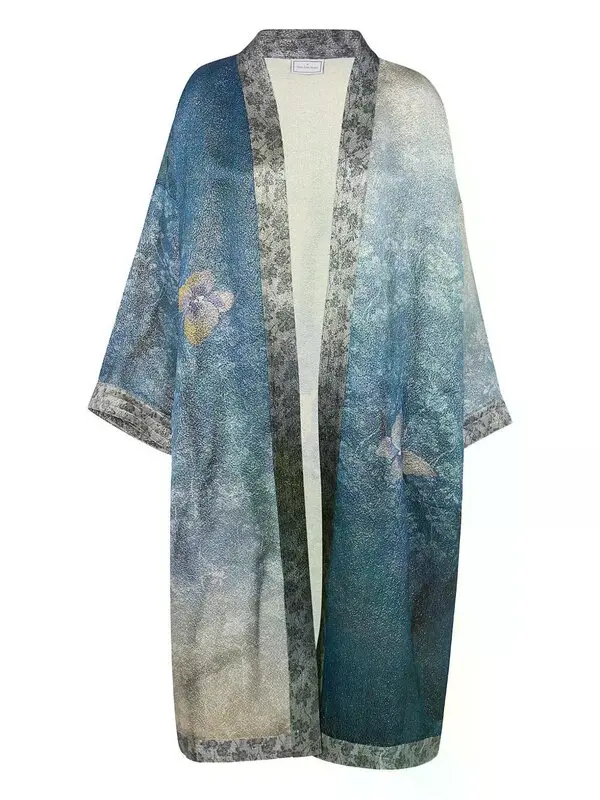PIERRE-LOUIS MASCIA Floral Print Open Jacket - Blue