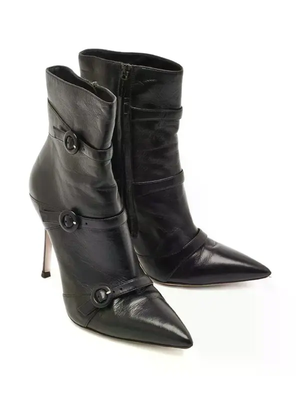 GIANVITO ROSSI Pointed-toe Leather Ankle Boots