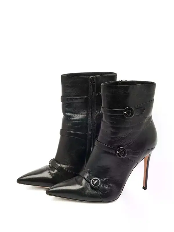 GIANVITO ROSSI Pointed-toe Leather Ankle Boots