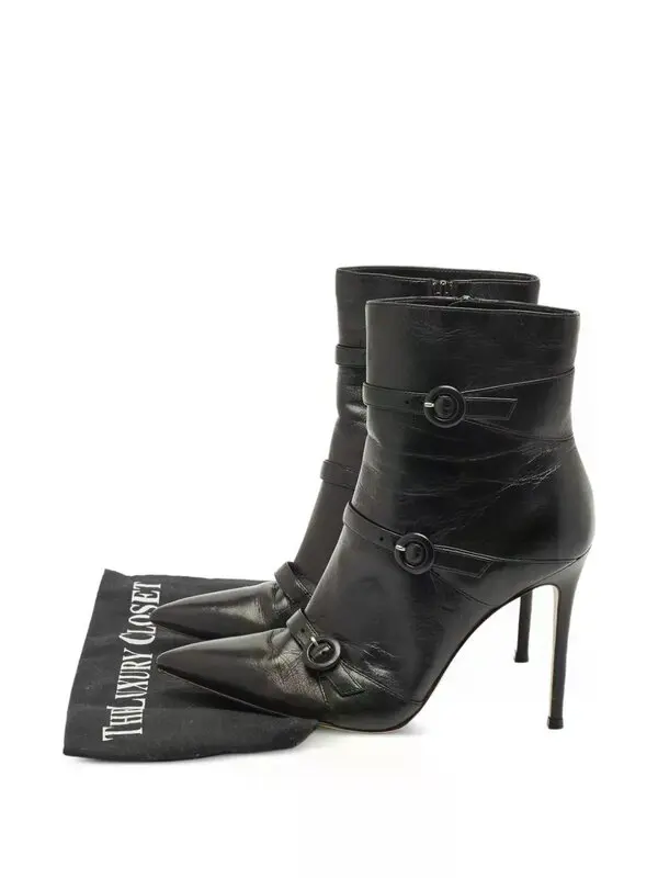 GIANVITO ROSSI Pointed-toe Leather Ankle Boots