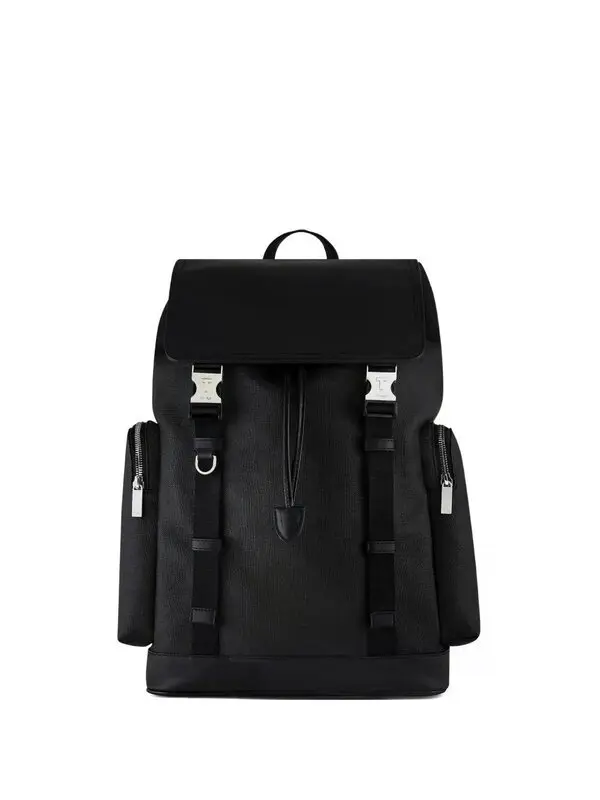 LE TANNEUR Maurice Buckle Backpack - Black