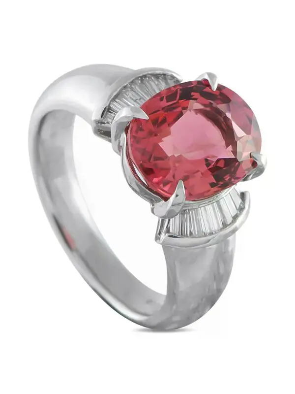 LB EXCLUSIVE Diamond And Tourmaline Platinum Ring