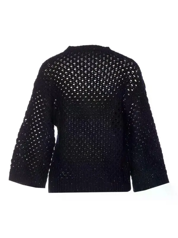 Fabiana Filippi Sequin-detail Crew-neck Sweater - Blue