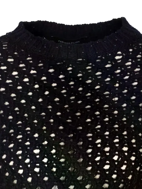 Fabiana Filippi Sequin-detail Crew-neck Sweater - Blue