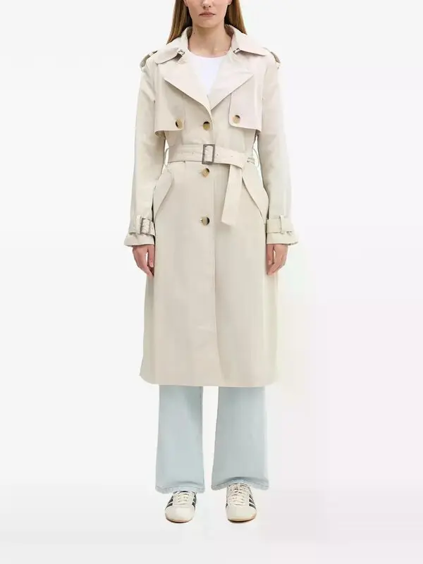 Desigual Trench Coat With Pleated Back