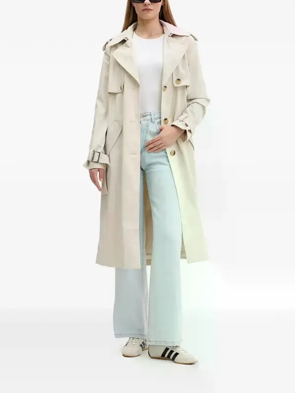 Desigual Trench Coat With Pleated Back