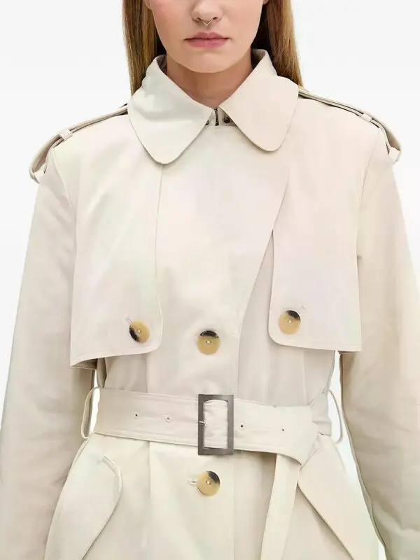 Desigual Trench Coat With Pleated Back