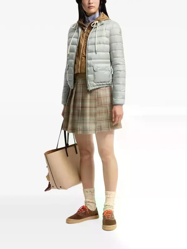 Moncler Quilted Jacket With Logo Patch - Grey
