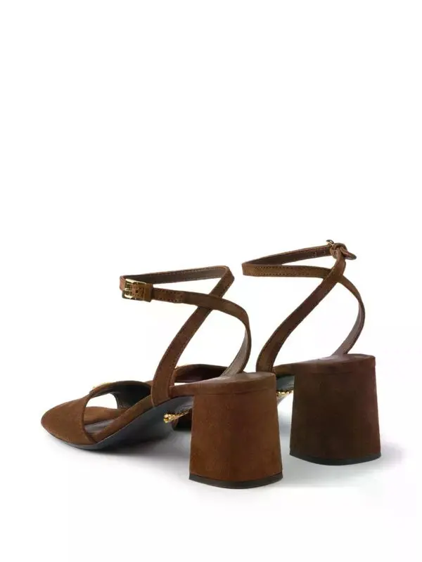 Prada Logo-plaque Suede Sandals